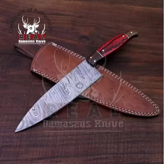 Handmade Damascus Chef Knife - 12" Genuine Damascus, Housewarming Gift ...