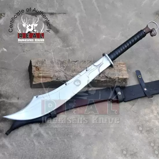 20 Inches Blade Hand Crafted Dao Sword hand Forged In Nepal-5160 Leaf ...