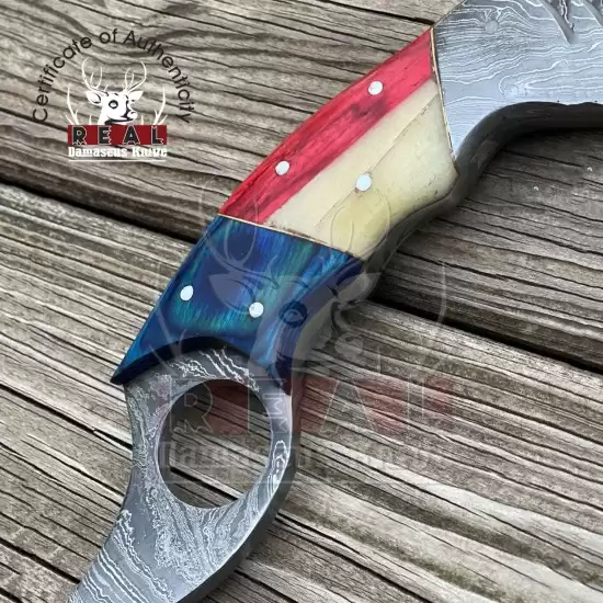 Unique Full Tang, Hand Forged Engraved Karambit Handmade Damascus Steel ...